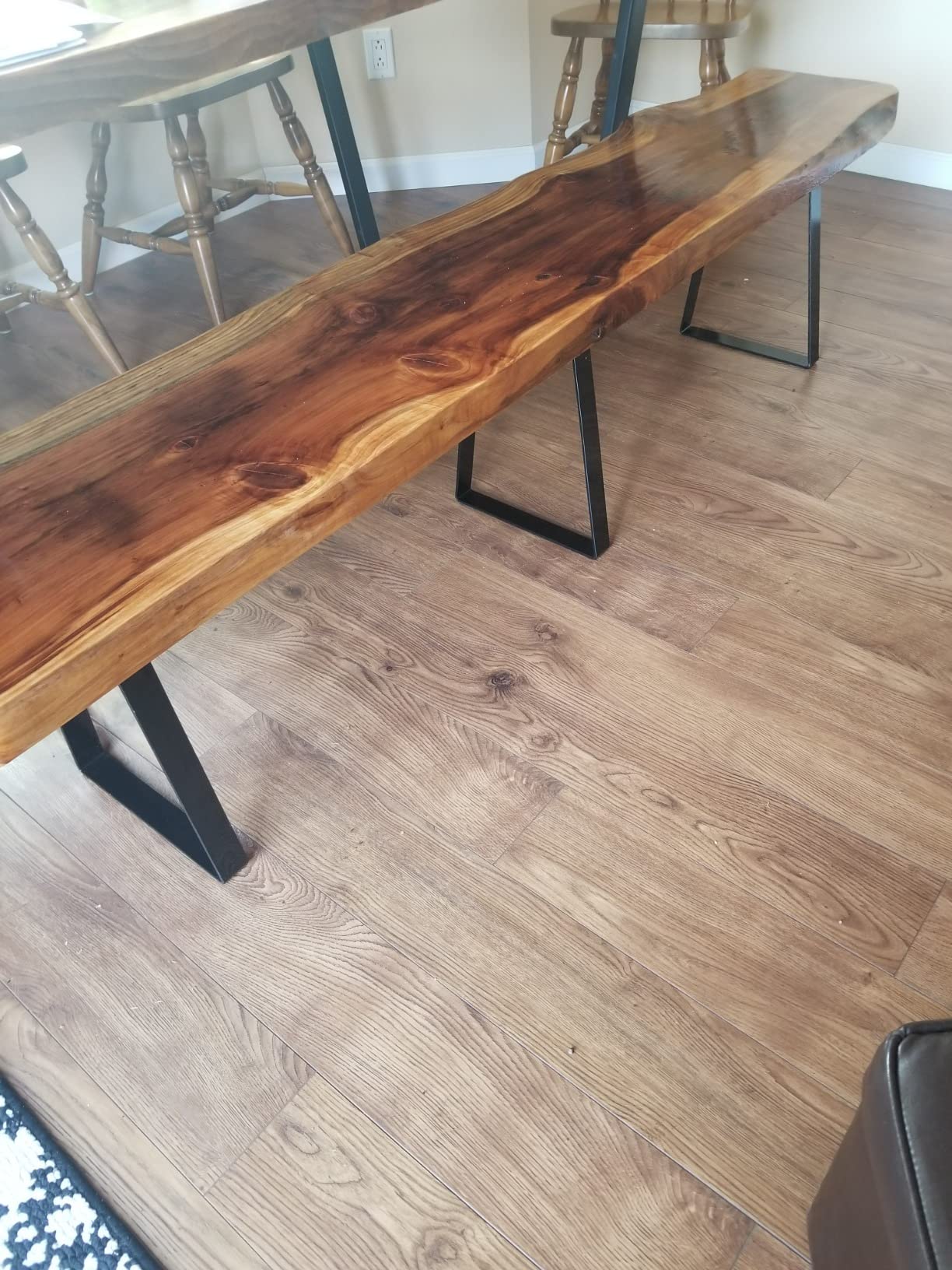 $6/mo - Finance 16 inch Metal Bench Legs Set of 2, Trapezoid Metal ...