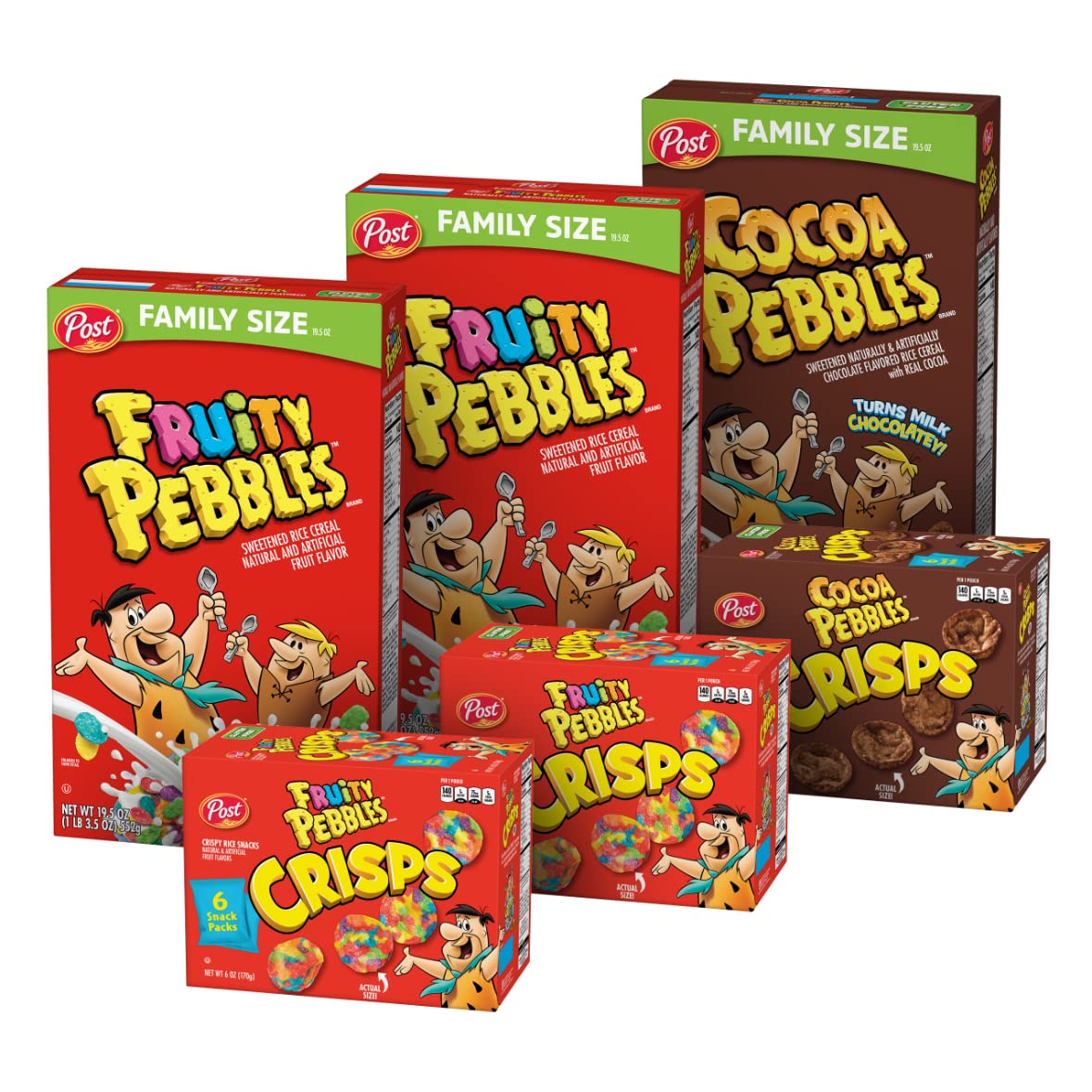 Buy Pebbles Family Size Cereal and Crisps Variety Pack; Fruity Cereal ...
