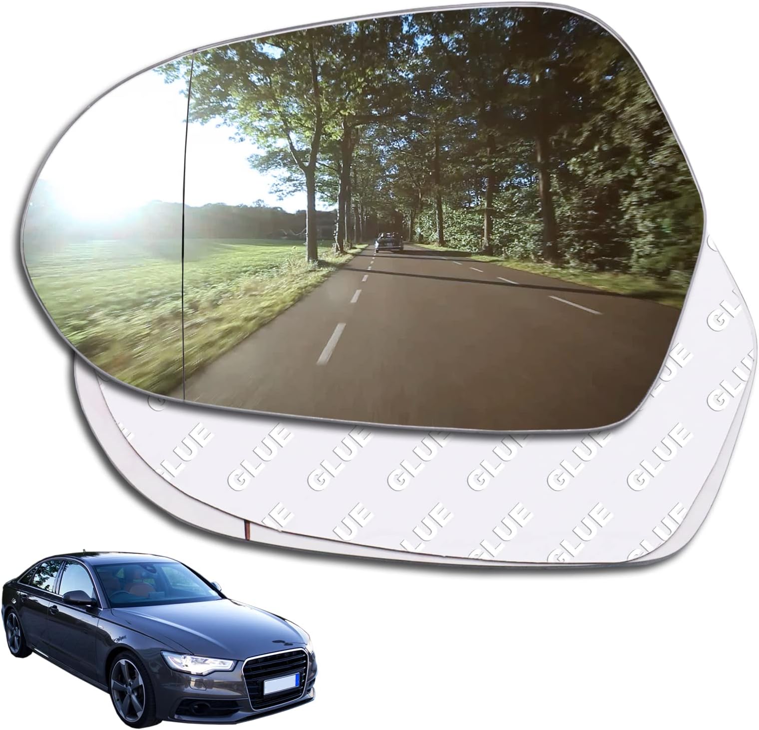 AUTOXBERT Wing Mirror Glass Left Side Convex Fit For Audi A6 C7 4G 2011 ...