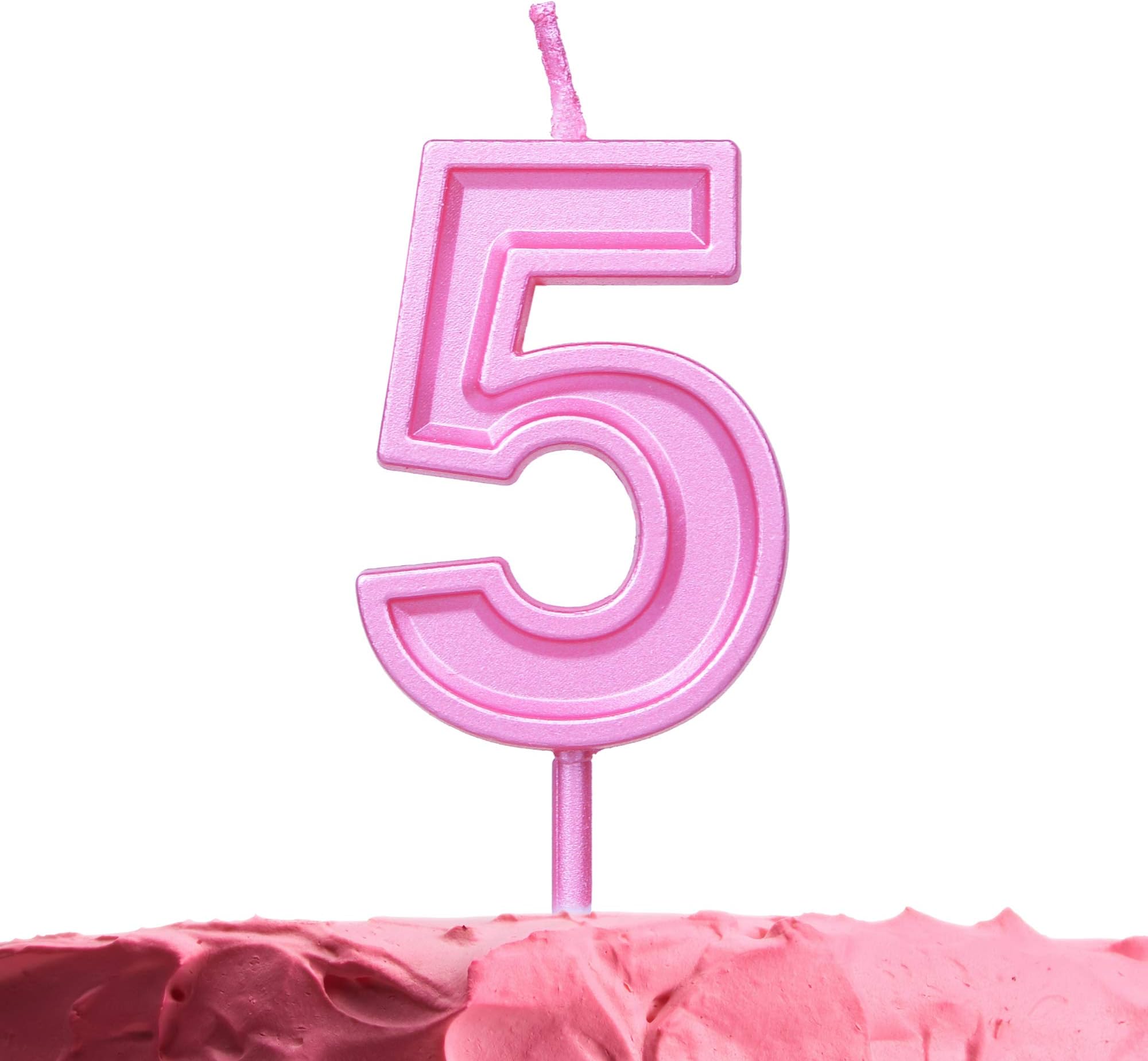 Amazon.com: GET FRESH Number 5 Birthday Candle – Pink Number Five ...