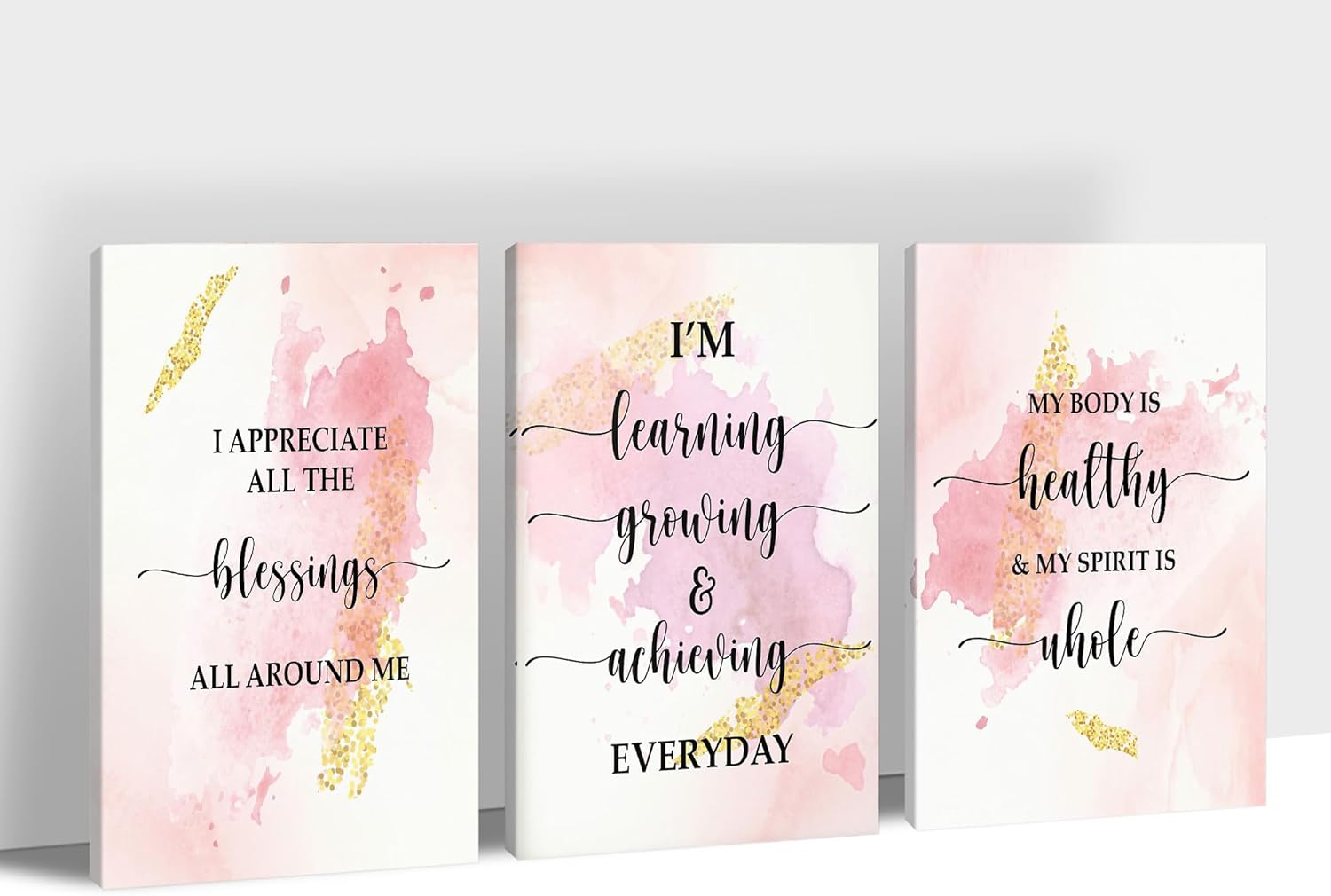 Amazon.com: 3 Pieces Inspirational Quotes Canvas Wall Art, Motivational ...