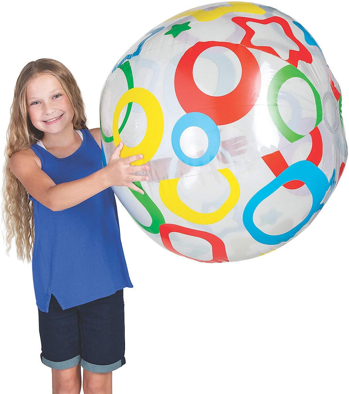 Amazon.com: Fun Express Inflatable Giant Beach Ball - 30" - Assorted ...