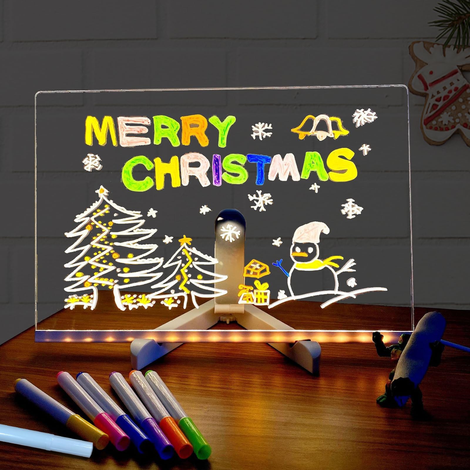 Light Up Acrylic Board with 7 Colors Pen, Magic Led Note Board with ...