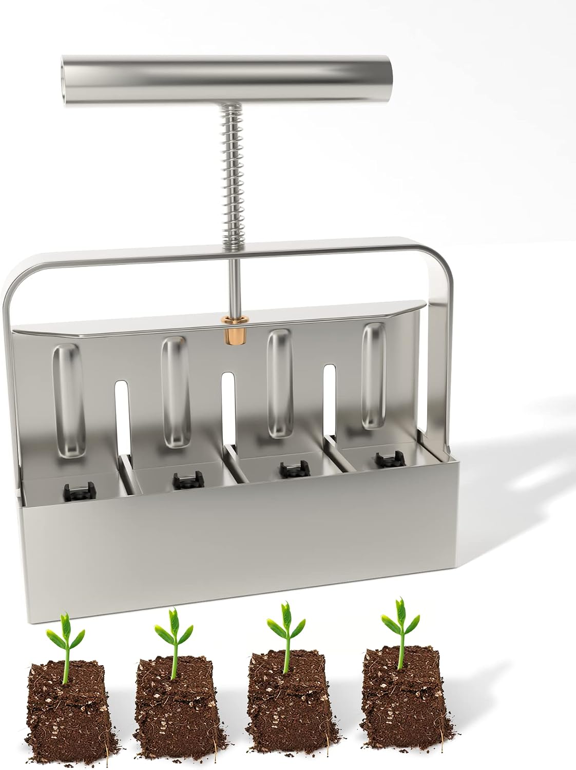 Amazon.com : Ziimlpo Soil Block Maker,Hand-held 4pcs 2 Inch Seed Block ...