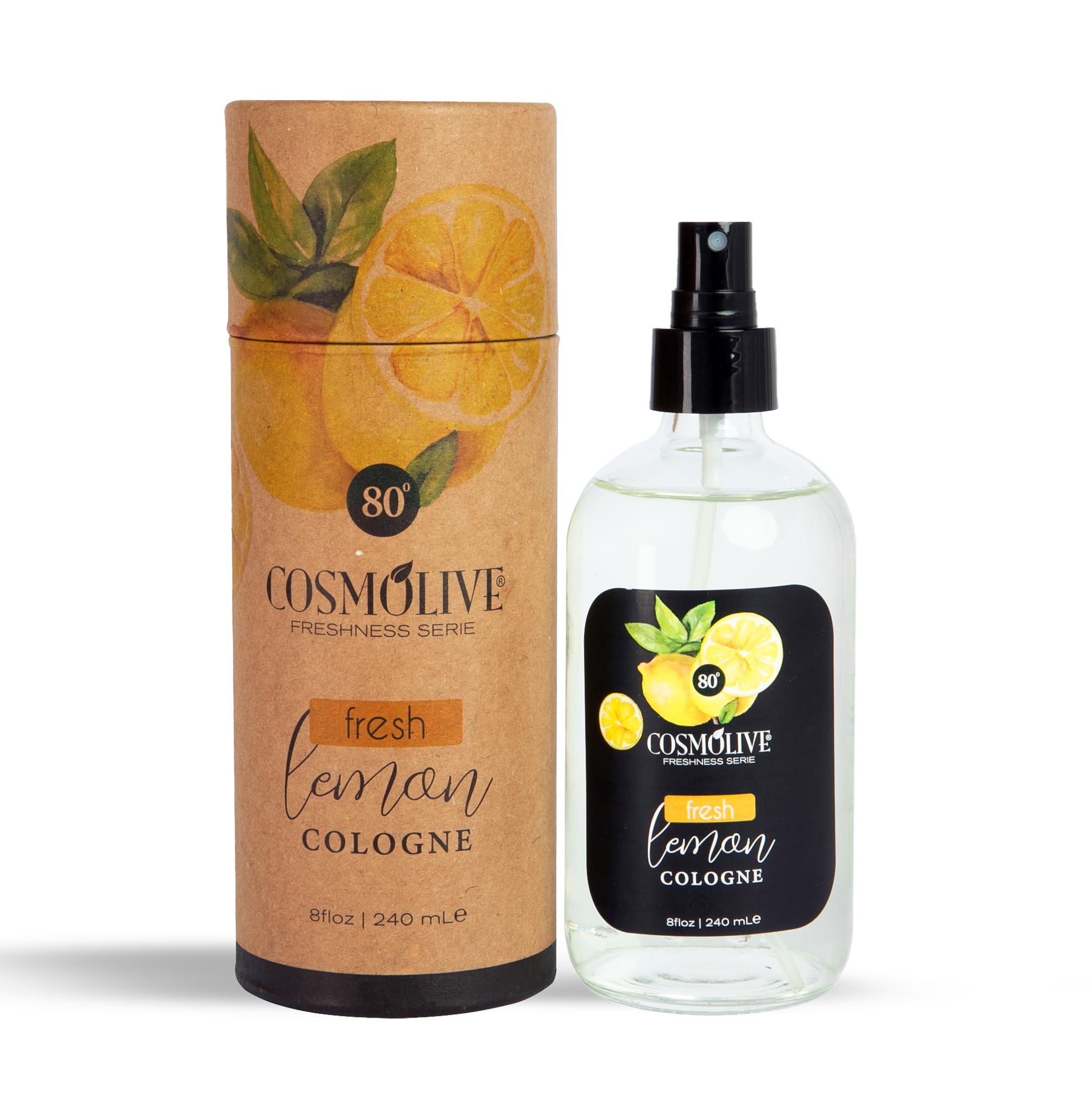 Cosmolive Lemon Cologne - Original Eau de Cologne - Spray Pump Glass ...
