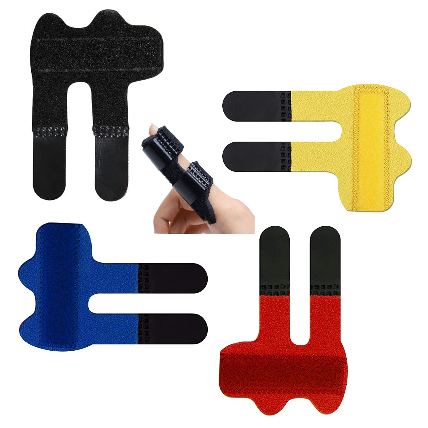 Trigger Finger Splint, 4 Pack Adjustable Finger Straightener, Finger ...