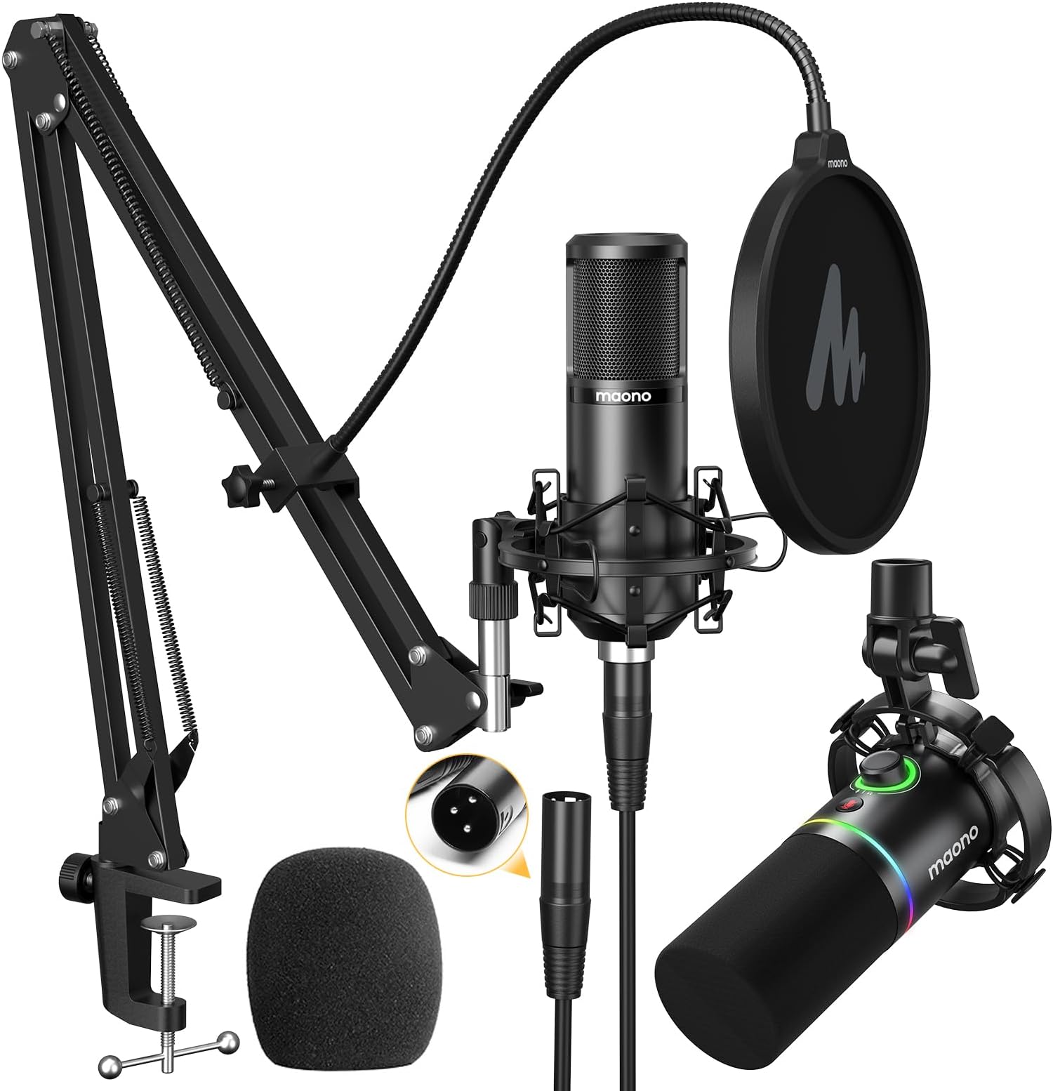 Amazon.com: MAONO XLR Condenser Podcast Microphone PM320S with XLR/USB ...
