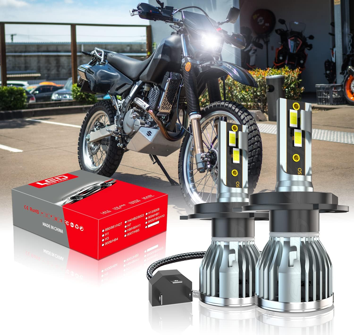 SYJIIP Compatible with 1990-2019 Suzuki DR650SE DR650 SE H4/9003 High ...