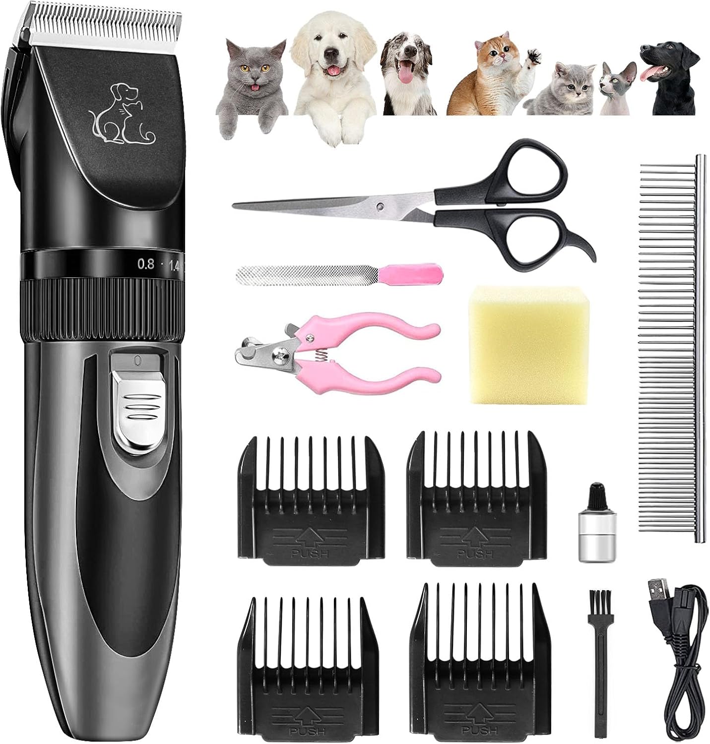 FACAIO Dog Clippers, Dog Grooming kit, Professional for Thick Coats ...