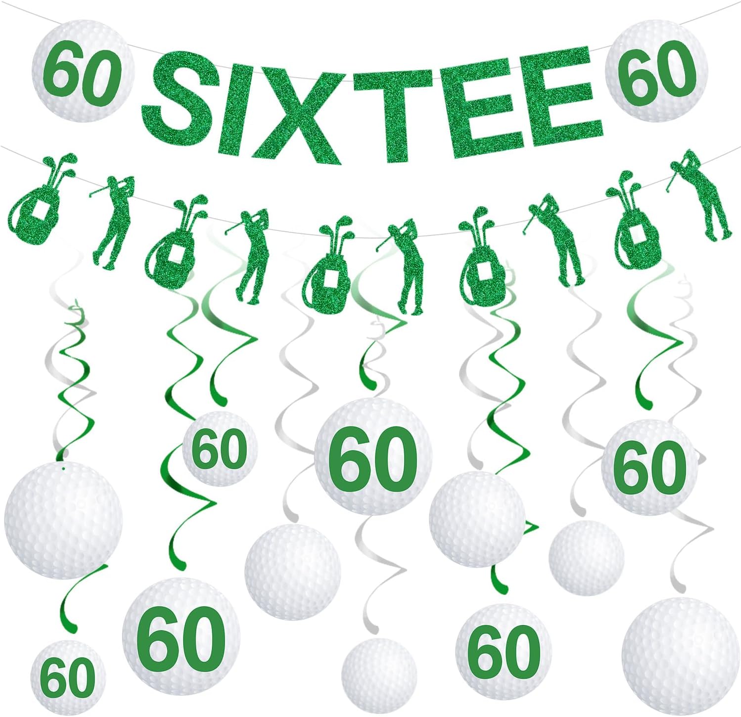 Gameza 60th Birthday Decorations for Men - 14PCS Golf Birthday Party ...