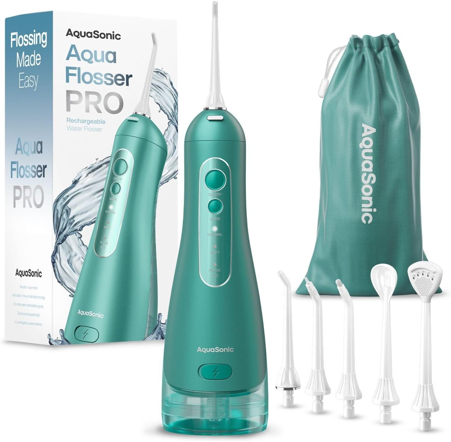 Amazon.com: AquaSonic Aqua Flosser PRO - Rechargeable Cordless Water ...