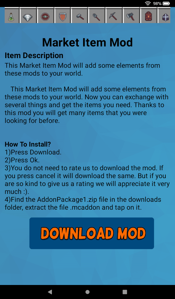 Market Mod for MCPE - App on Amazon Appstore