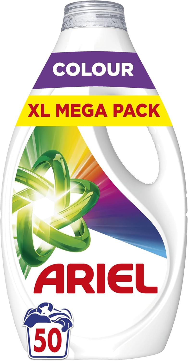 Ariel Washing Liquid Laundry Detergent, 50 Washes, Colour, Stain ...