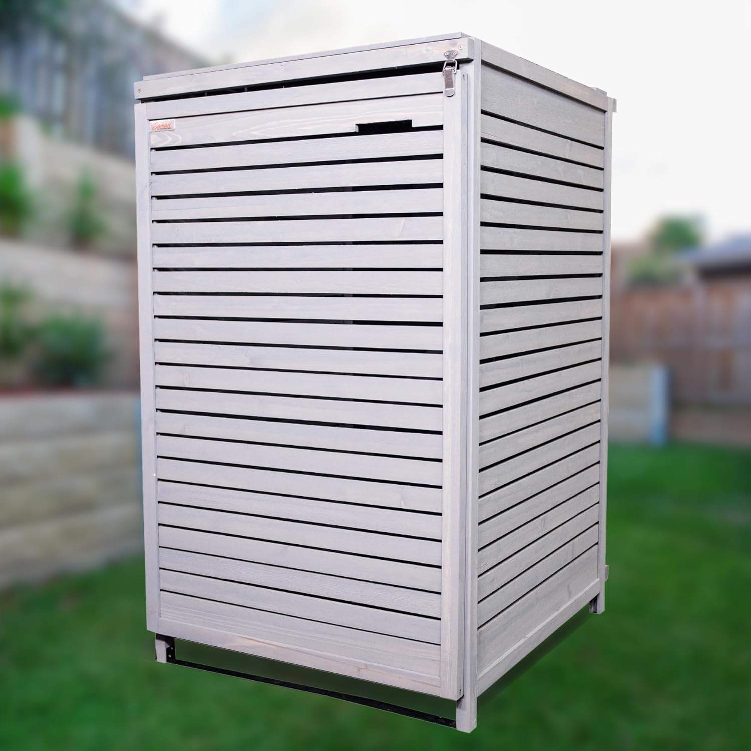 68cm x 1.14m Grey Wooden Outdoor Garden Single Wheelie Bin Store ...