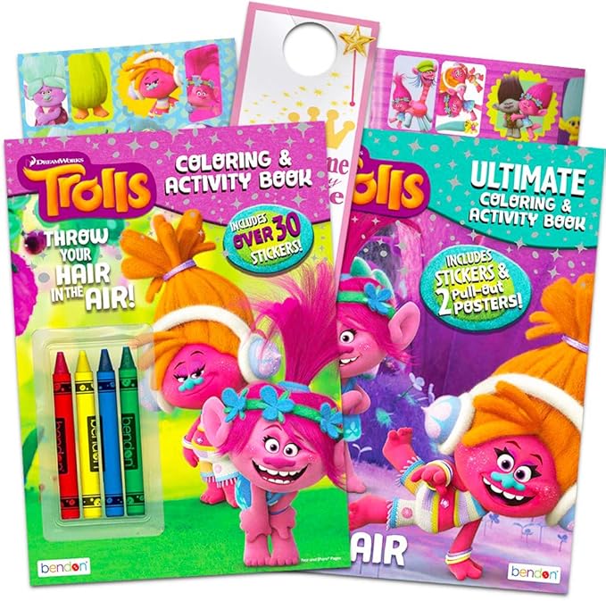 Amazon.com: Dreamworks Trolls Coloring and Activity Book Set - 2 Trolls ...