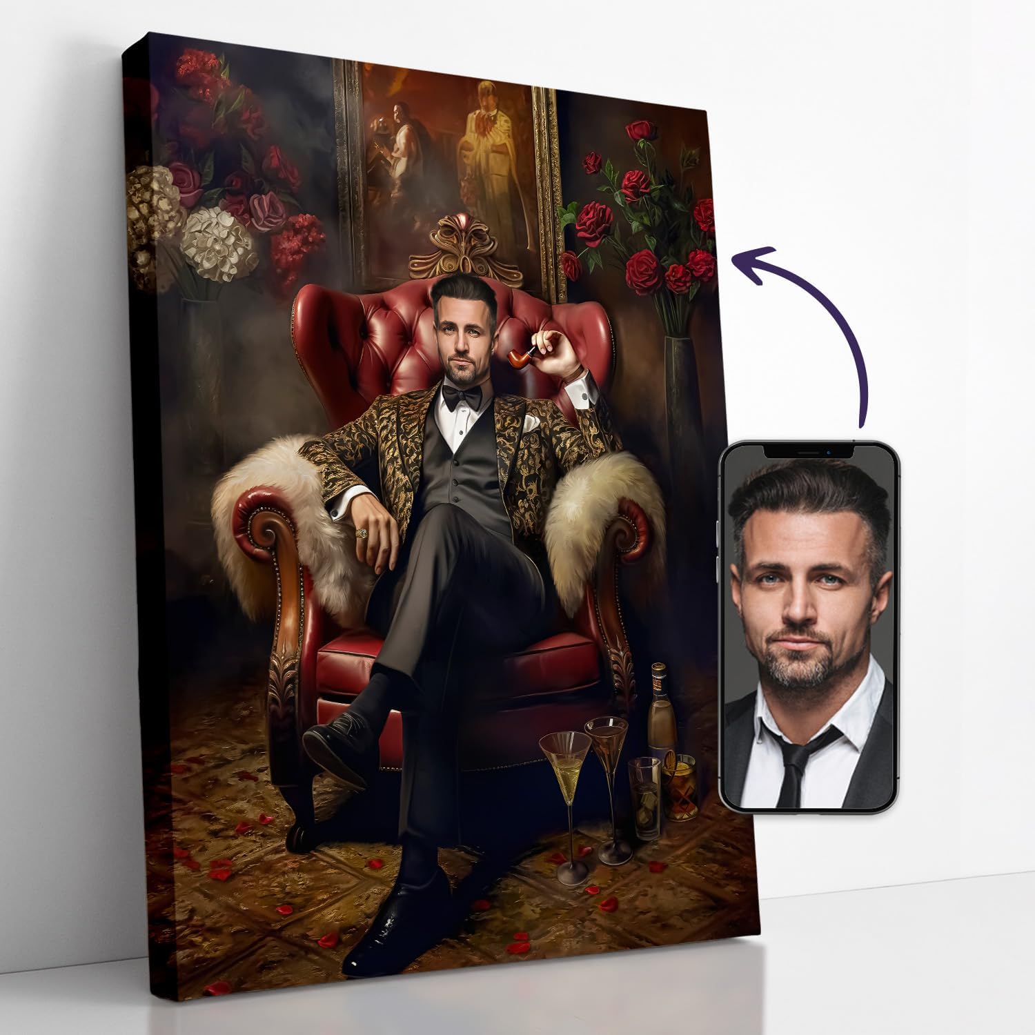 Amazon.com: Turn Me Royal Custom Mafia Boss Portrait from Photo, Unique ...