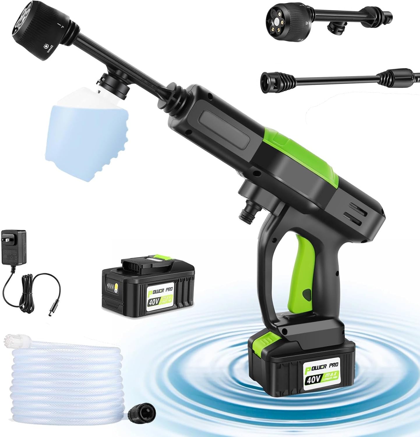 Amazon.com : TEANDE Upgraded 1300 Cordless Pressure Washer with 1 * 40V ...