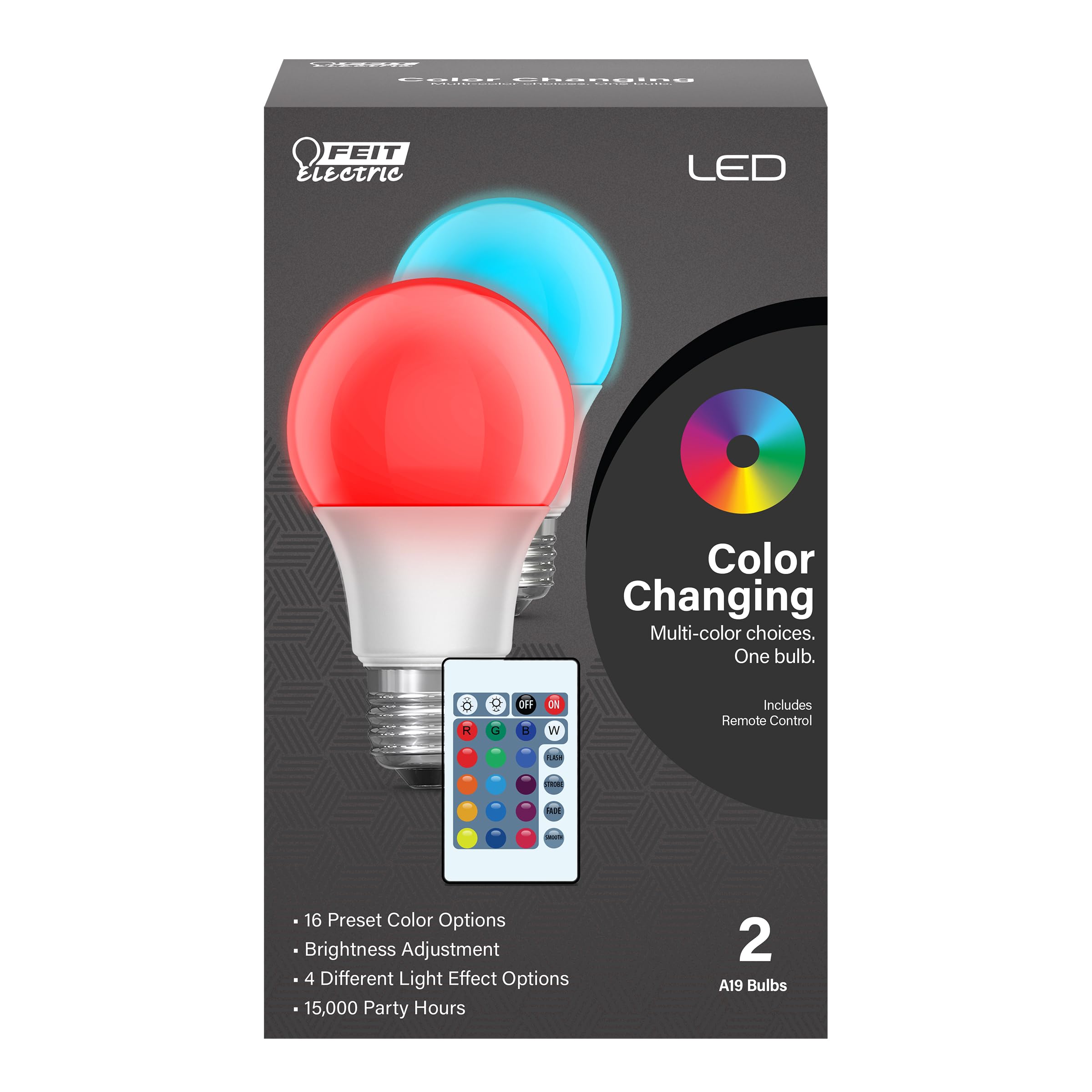 Amazon.com: Feit Electric A19 LED Party Light Bulbs, Color Changing ...