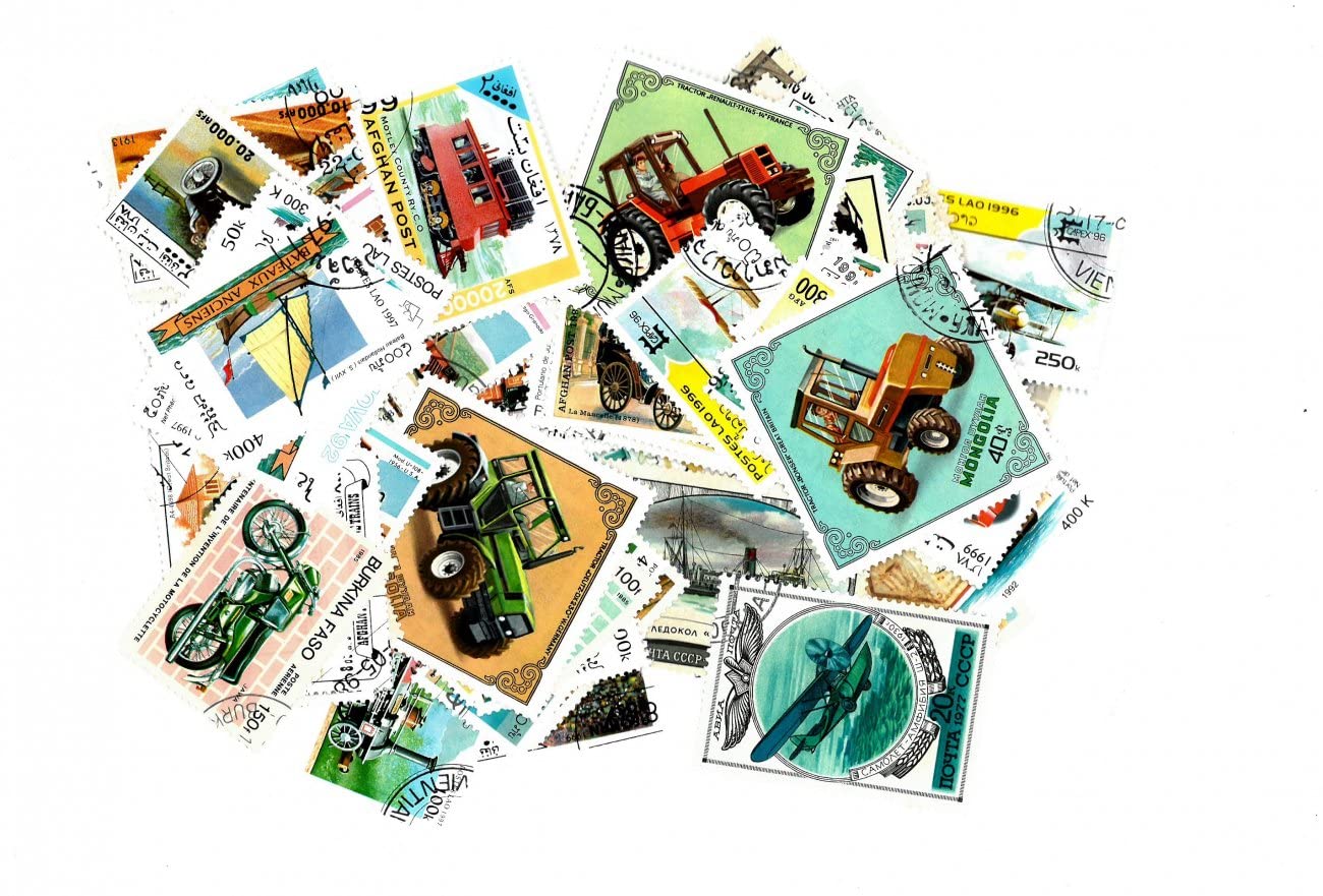 100 Different Stamps On Transport All Different All Large Roadways ...