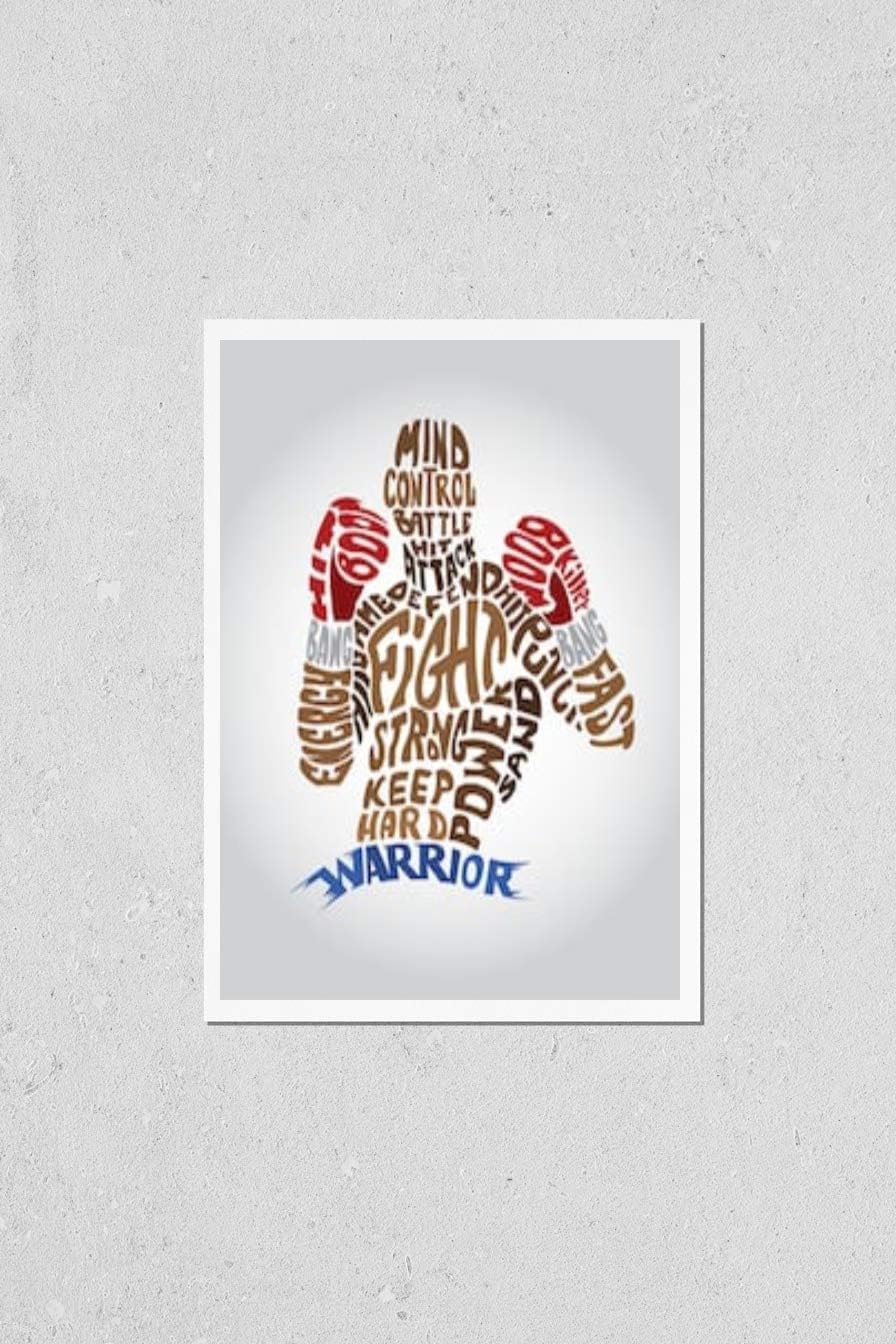 Amazon.com: HardPress Wall Art Poster Print of Typo Box Warrior Fighter ...