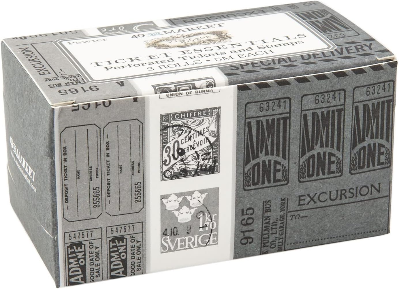 Amazon.com: 49 And Market Vintage Bits Ticket Essentials - Pewter ...