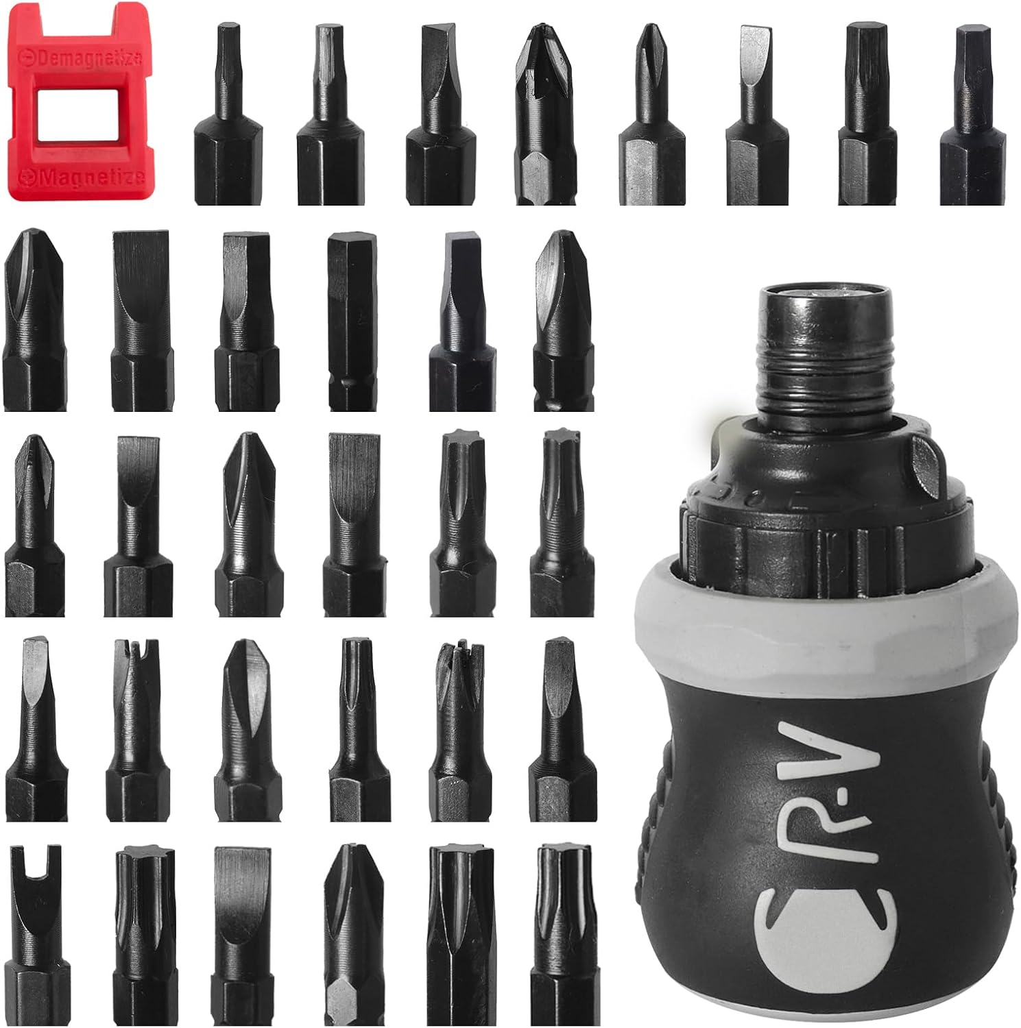 Ratchet Screwdriver Set 34 in 1 Ratchet and Adjustable Rotary Angle ...