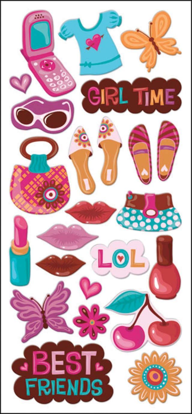 Amazon.com: Creative Imaginations Flirt Chipboard Stickers
