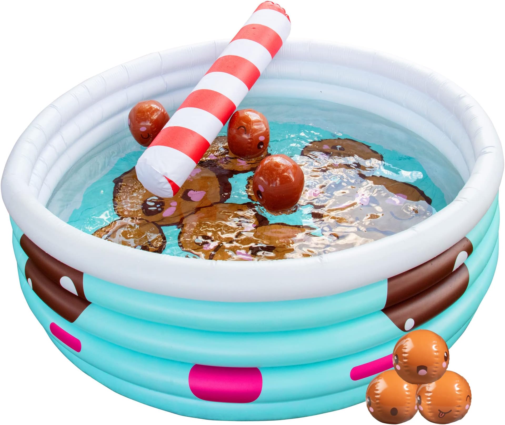 Amazon.com: Foilswirl 47" Inflatable Kiddie Pool for Kids 3 Rings Baby ...