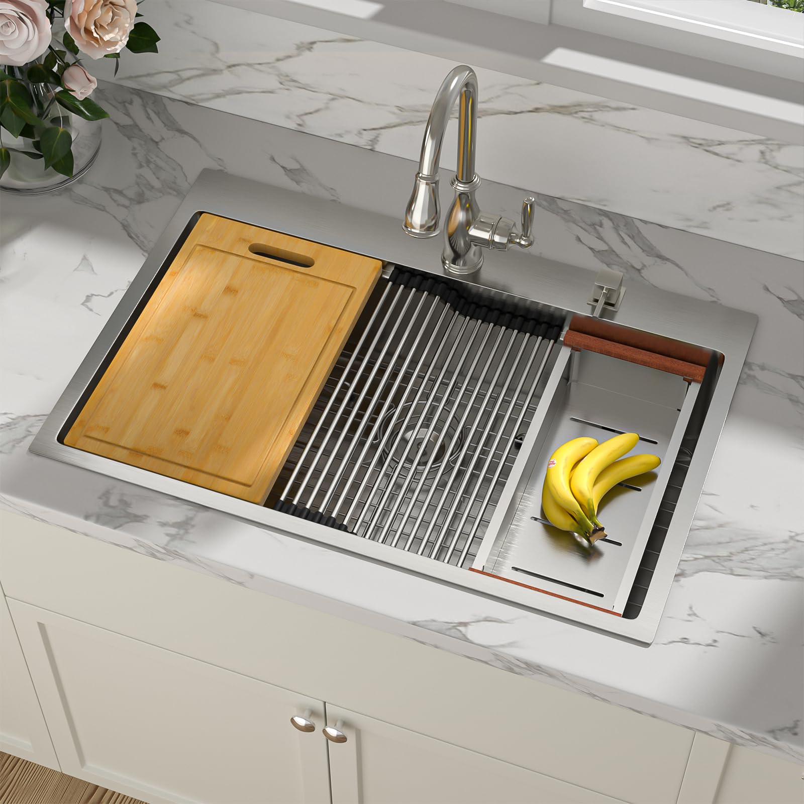 Snapklik.com : 33 Drop In Kitchen Sink - Sarlai 33 X 22 Inch Kitchen ...