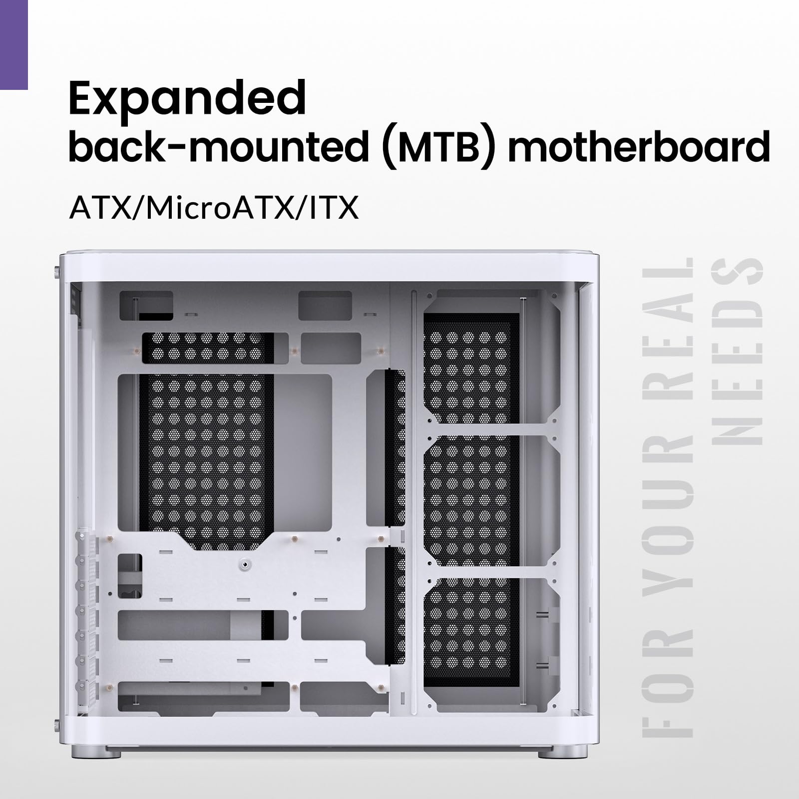 Case Pc TK-2 White ATX Mid-Tower ,Hyperboloid Glass Design, Separated ...