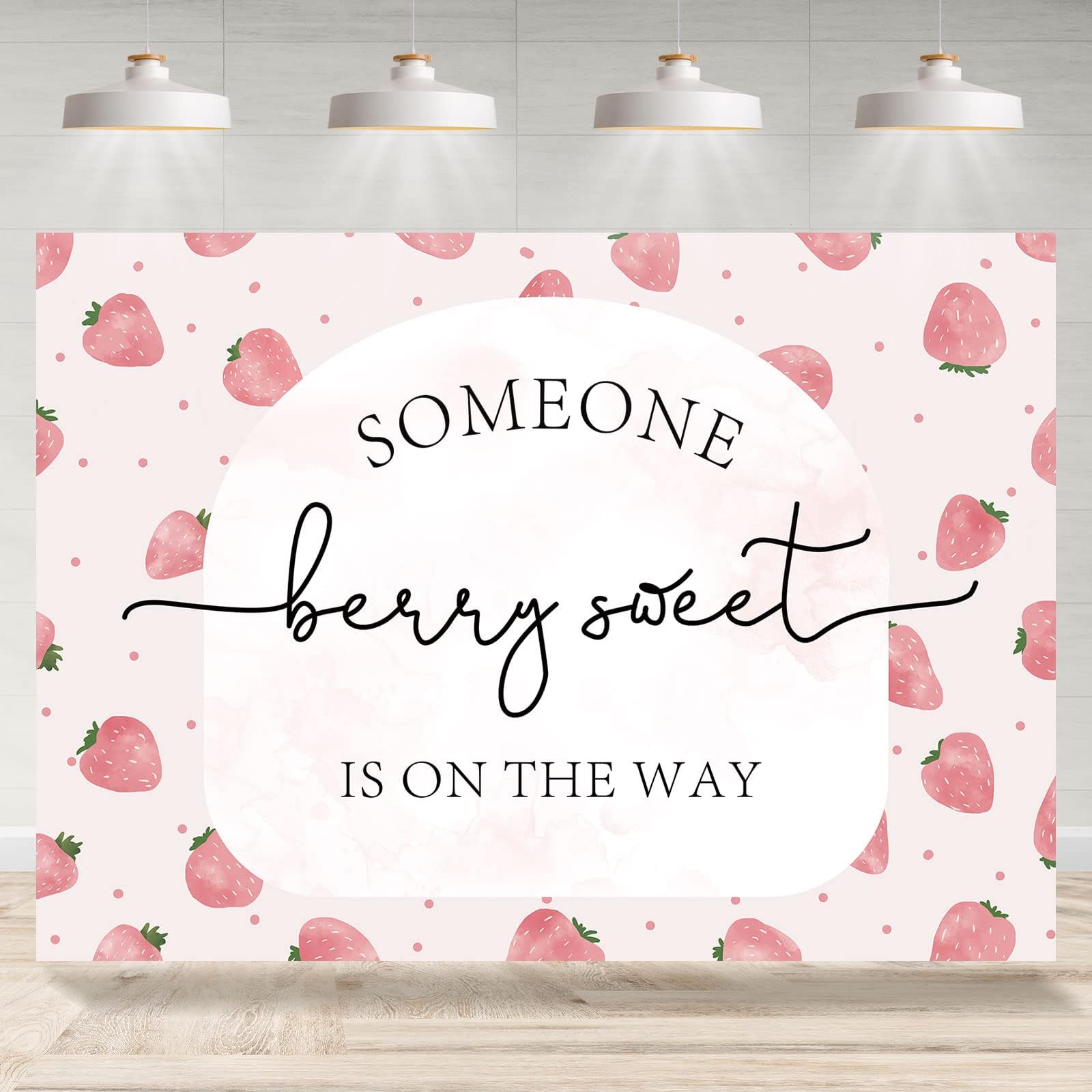 Amazon.com : Rsuuinu Strawberry Baby Shower Backdrop Someone Berrysweet ...