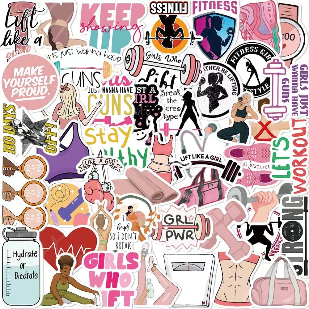 Amazon.com: Fitness Girls Gifts: Workout & Gym Stickers - Girls Who ...