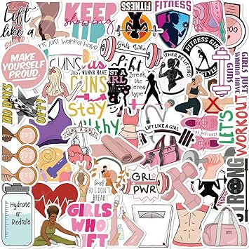 Amazon.com: Fitness Girls Gifts: Workout & Gym Stickers - Girls Who ...