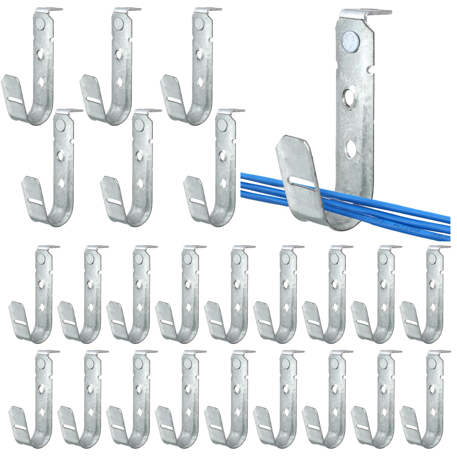 Amazon.com: Zonon 25 Pcs Ceiling Mount J Hooks Cable Management Heavy ...