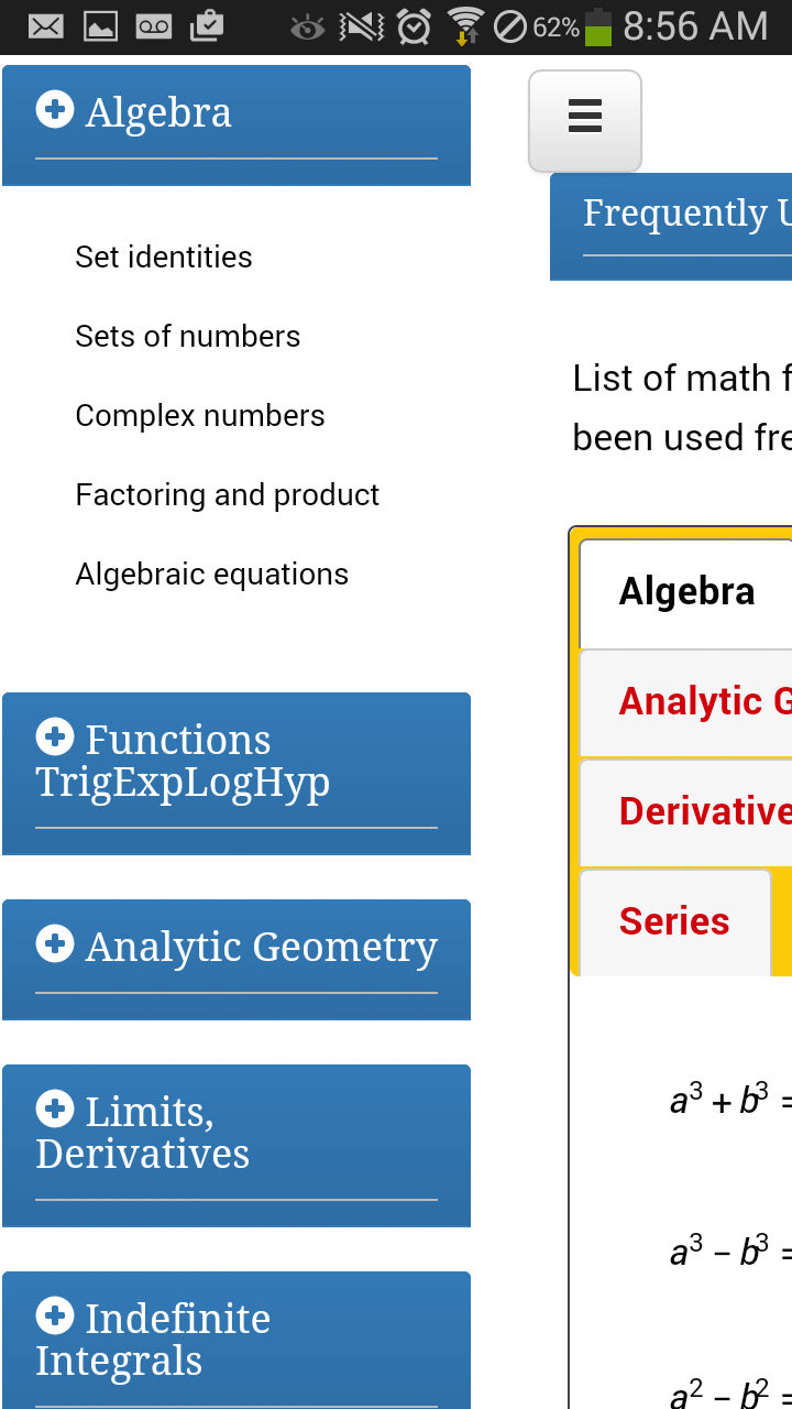 Math Formulas - App on Amazon Appstore
