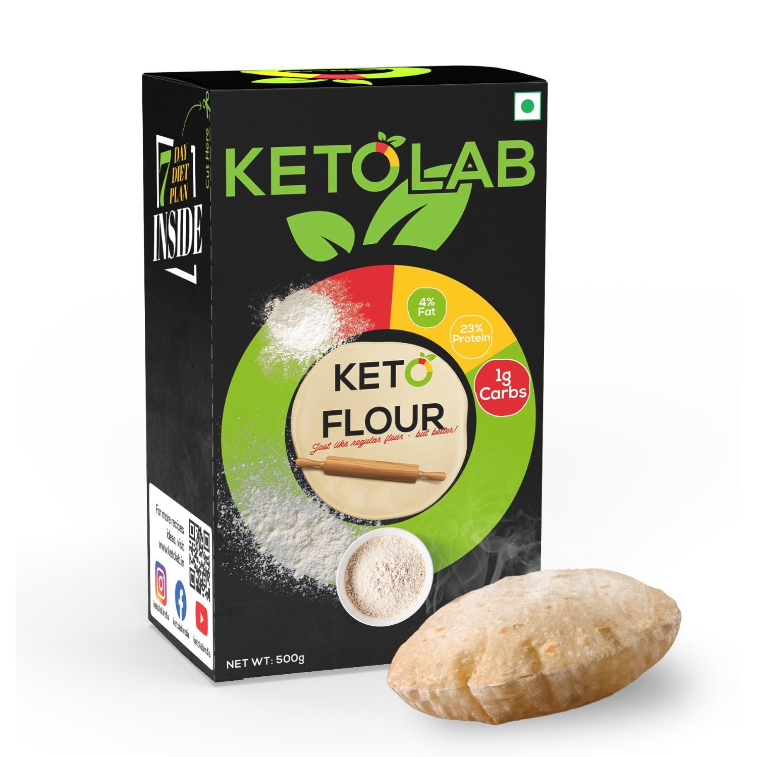 Ketolab Keto Aata Flour 500 Gms Pack Of 2 1g | Desertcart KUWAIT