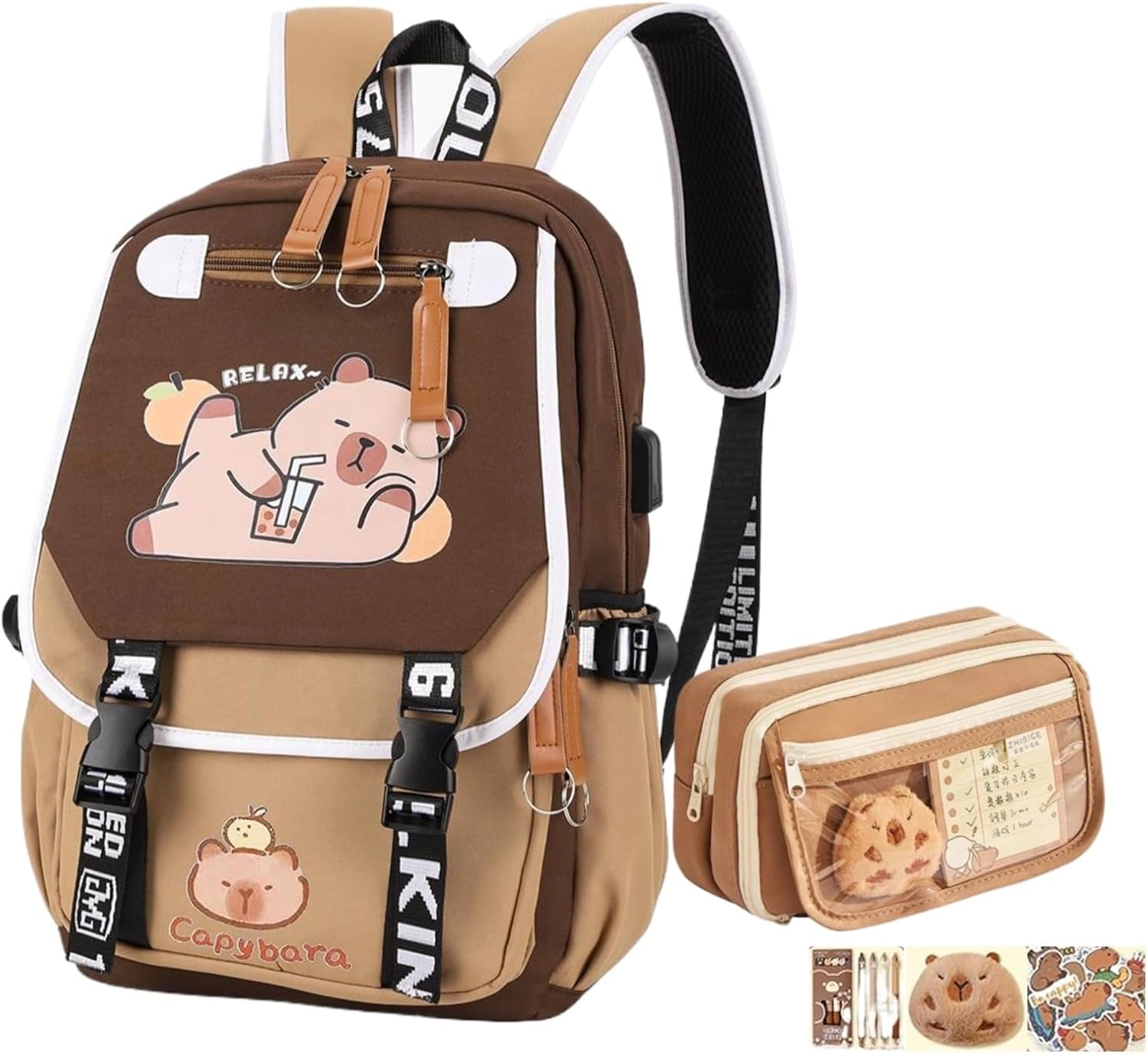 Amazon.com | ALINUOYQ Cute Capybara Backpack Funny Cartoon Backpacks ...