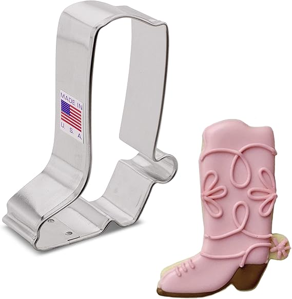 Amazon.com: Cowboy Boot Cookie Cutter 3.5" Made in USA by Ann Clark ...