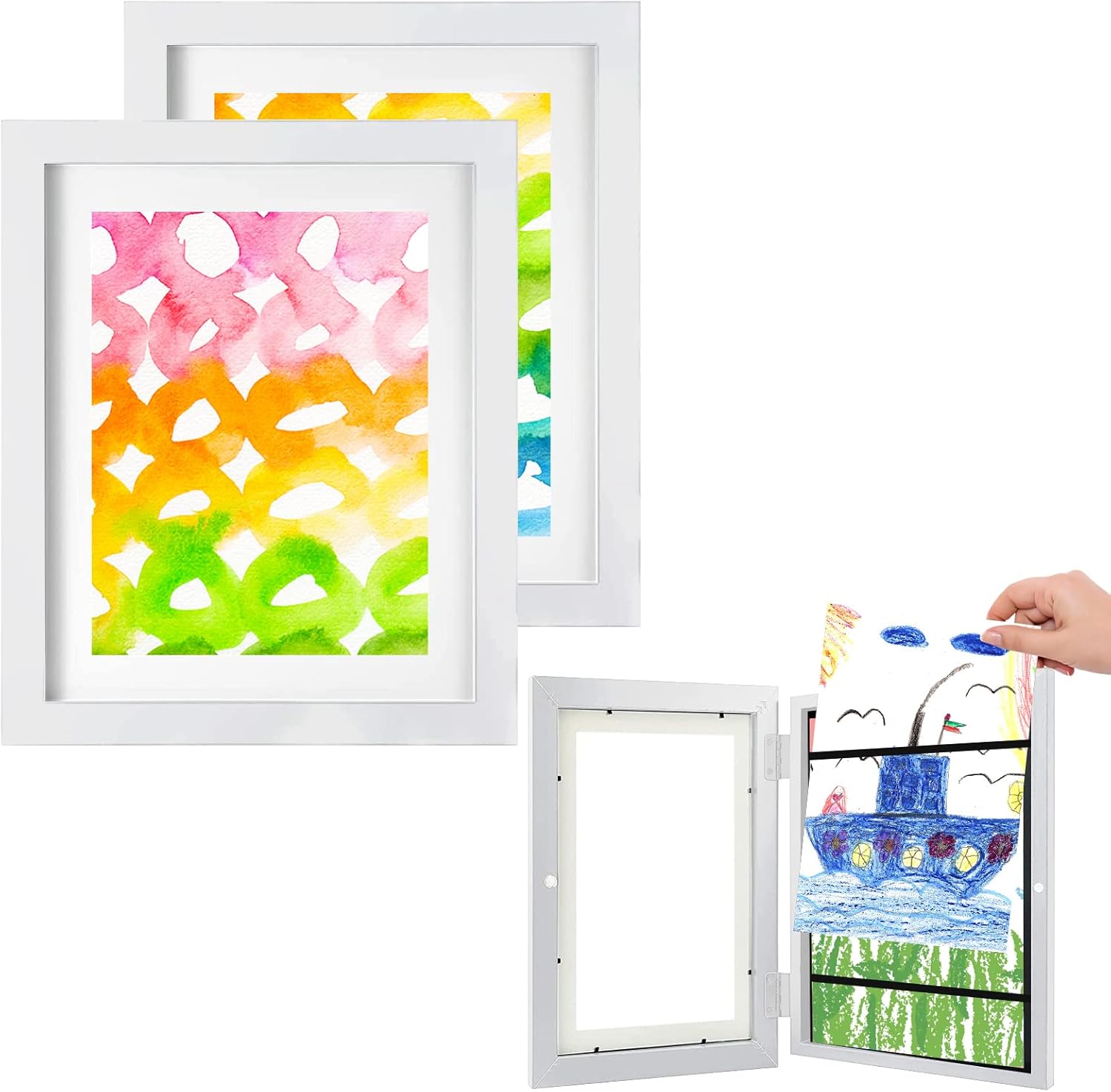 Amazon.com: Hrsxxet Kids Art Frames, A4 Front-Opening Art Frames, Art ...