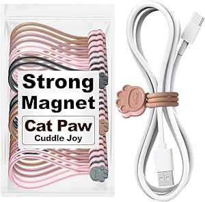 Amazon.com: SOOOEC Cute Cat Paw Magnetic Cable Ties – 24 Pack, Reusable ...