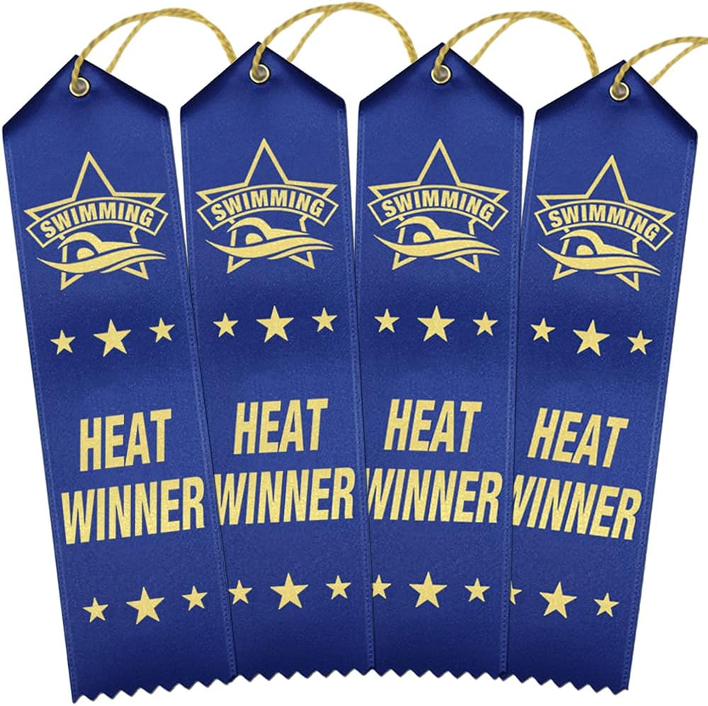 Amazon.com: RibbonsNow Swimming Heat Winner Ribbons – 100 Blue Ribbons ...