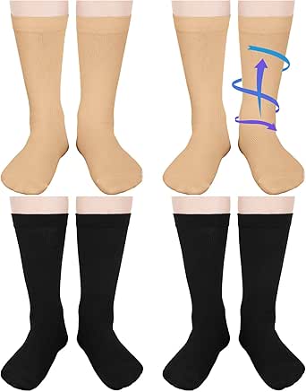 Amazon.com: Tisancy 4 Pairs Kids Compression Socks 15-20 mmHg Knee ...