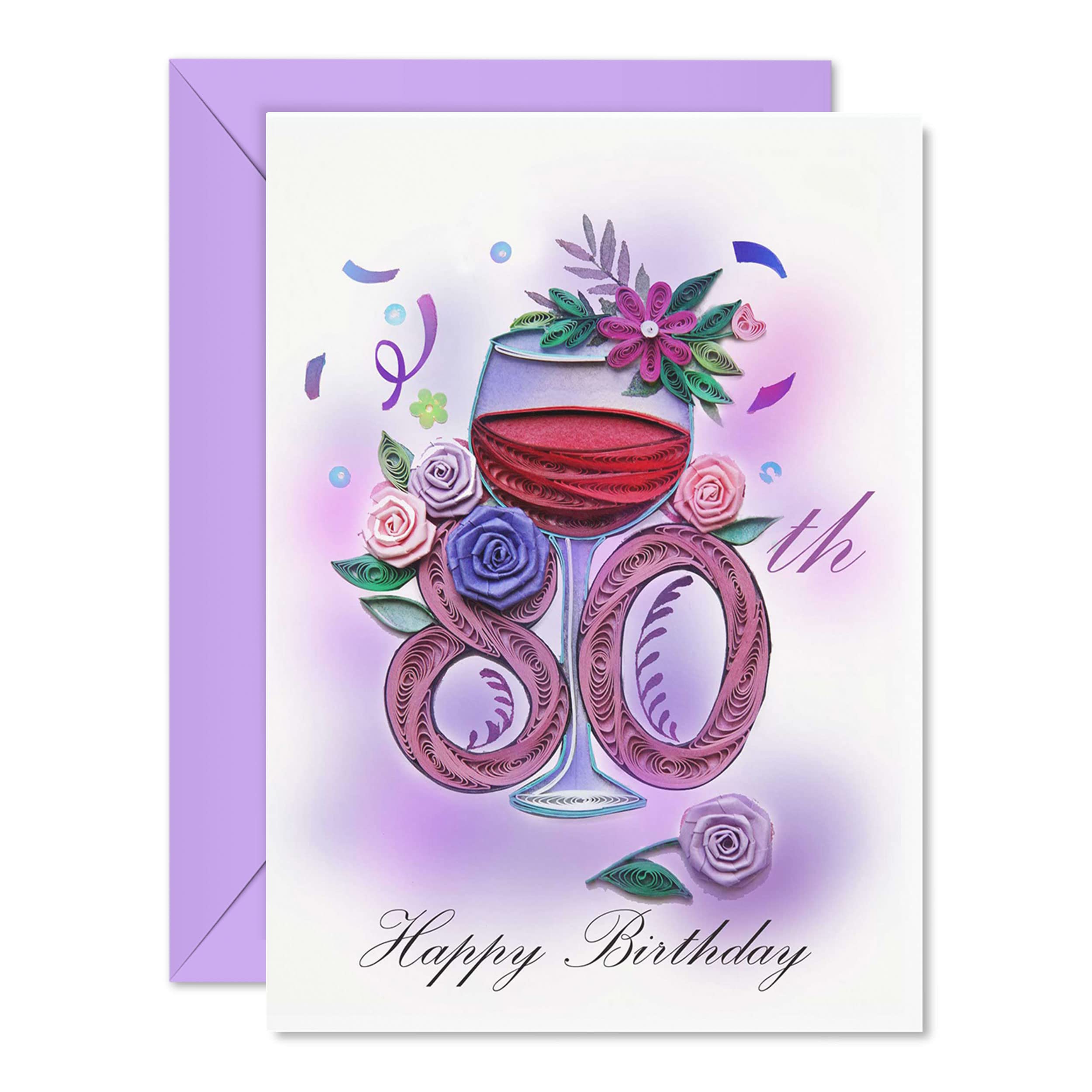 80th Birthday Card Happy Birthday 80 Years Old Card Eighty | Desertcart GB
