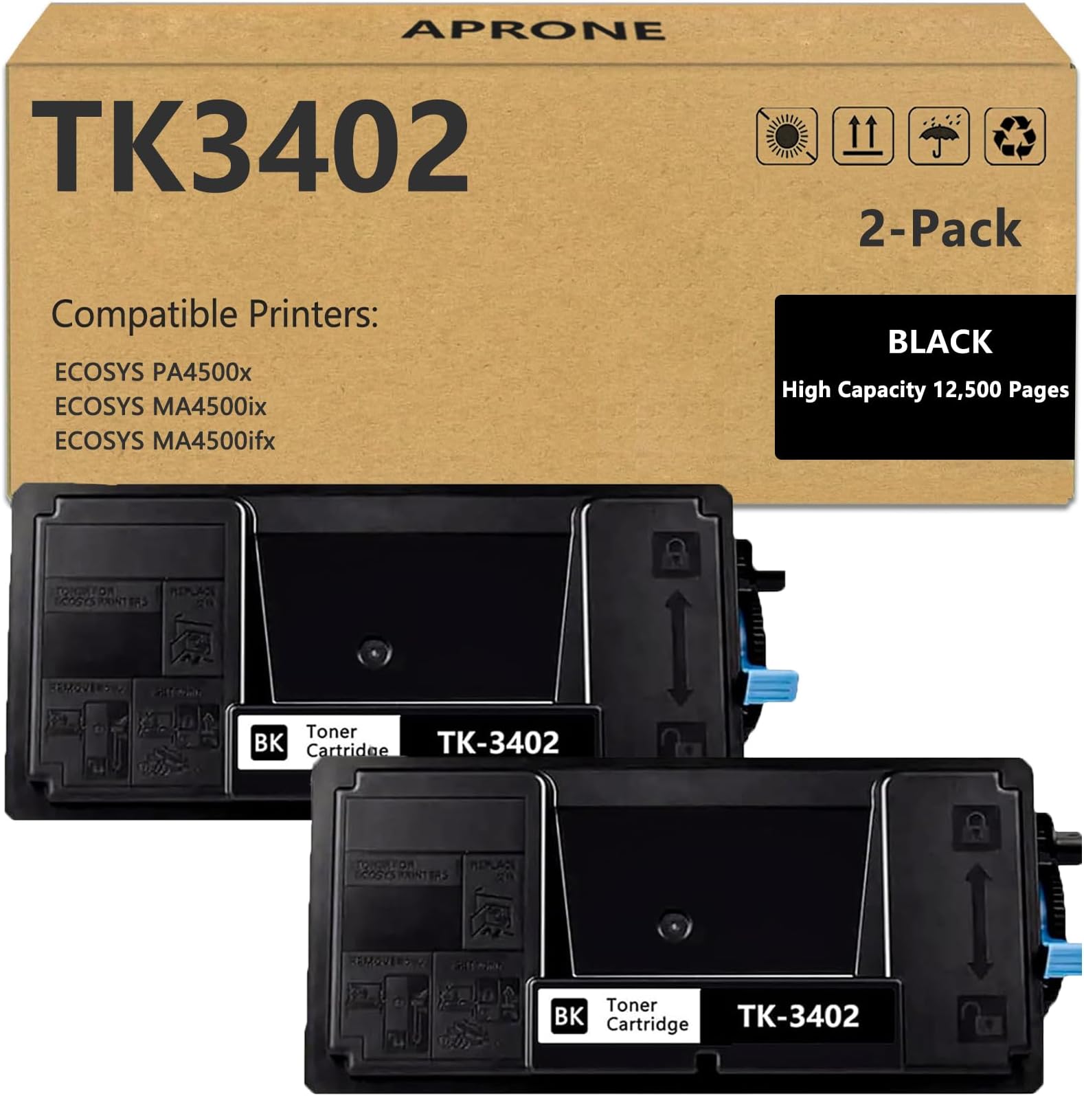 Amazon.com: APRONE TK-3402 TK3402 Black Toner Cartridge Compatible for ...