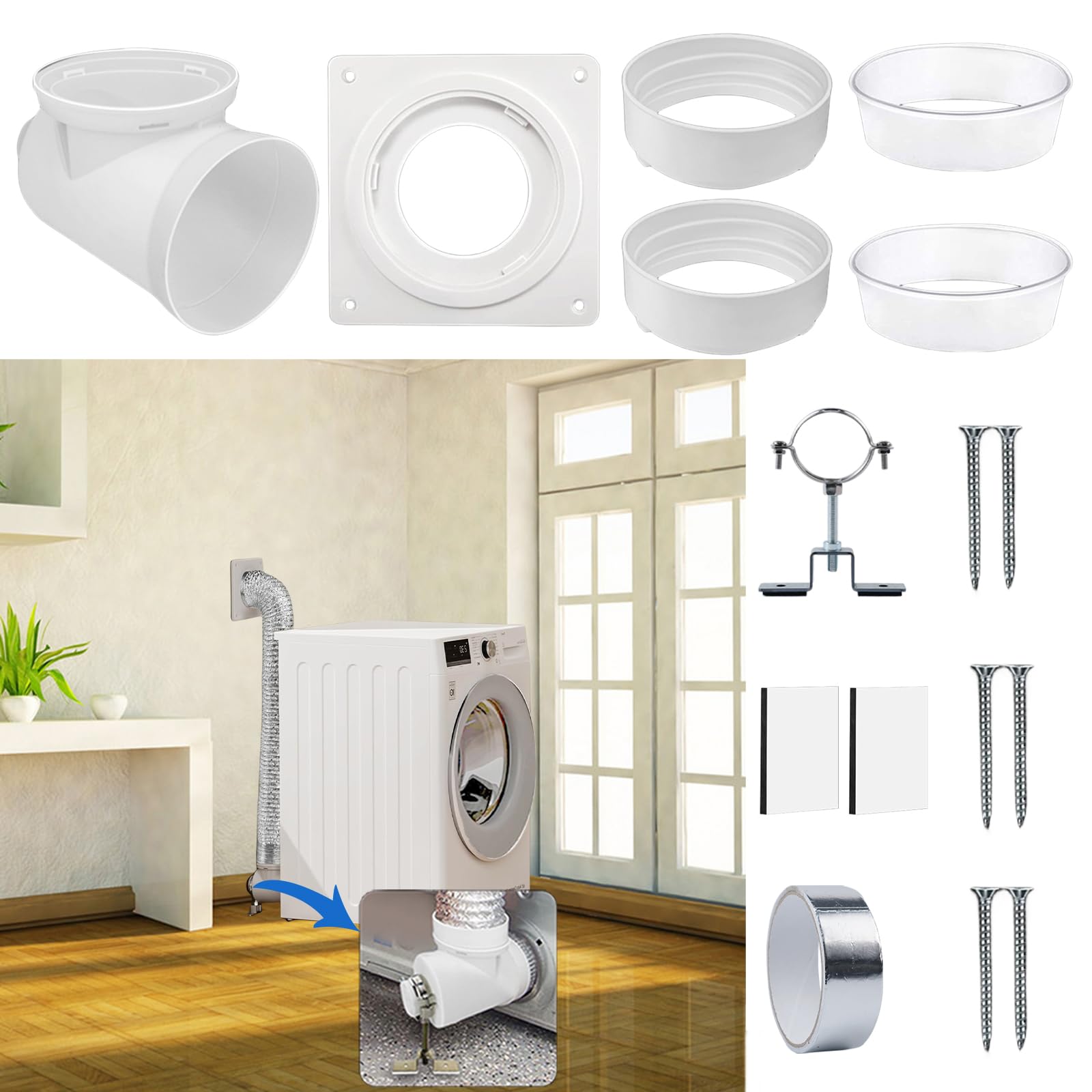 Buy Dryer ventilation connector kit, 2 types of dryer ventilation pipe ...