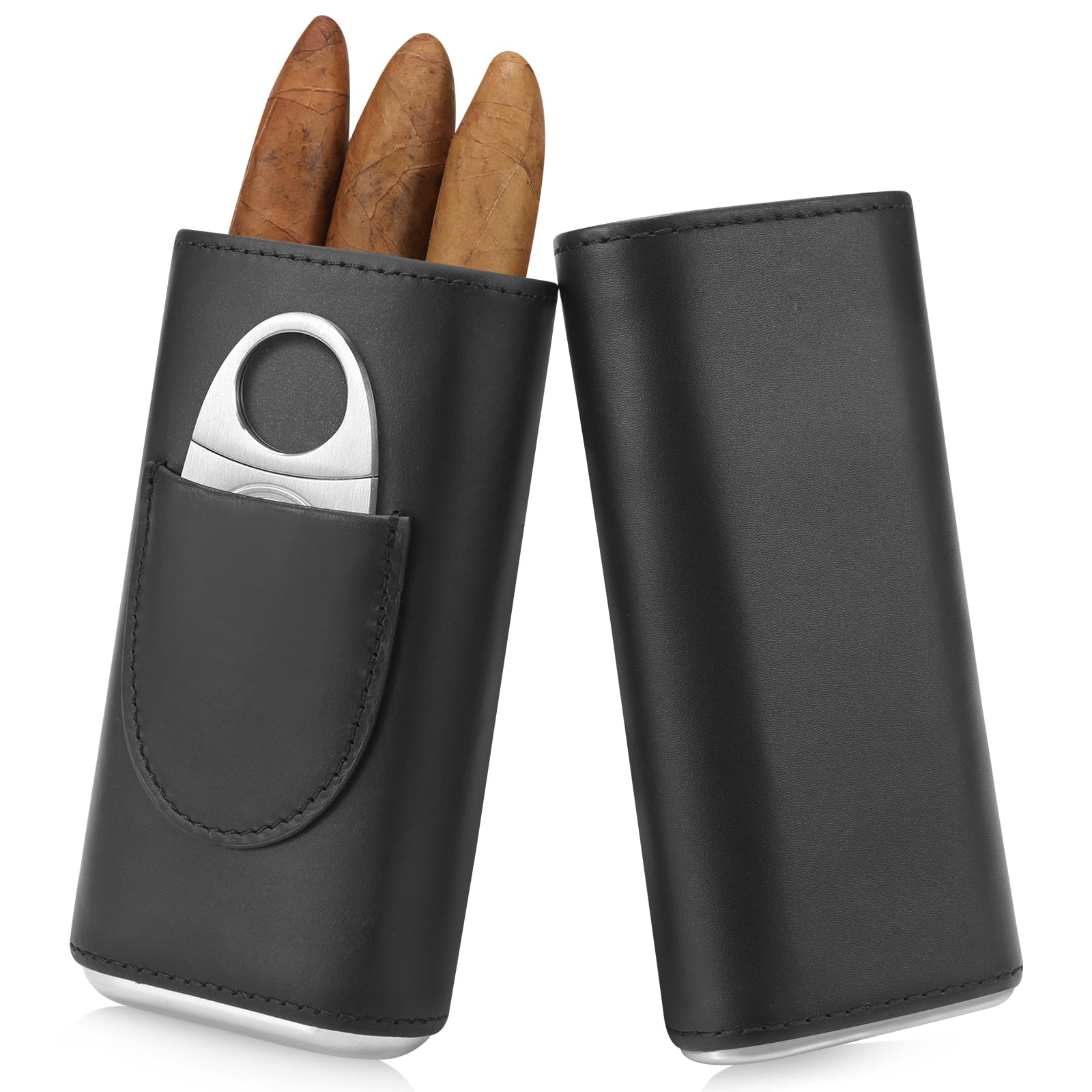 Amazon.com: Ringsun Genuine Leather Cigar Cases - 3 Finger Cigar Case ...