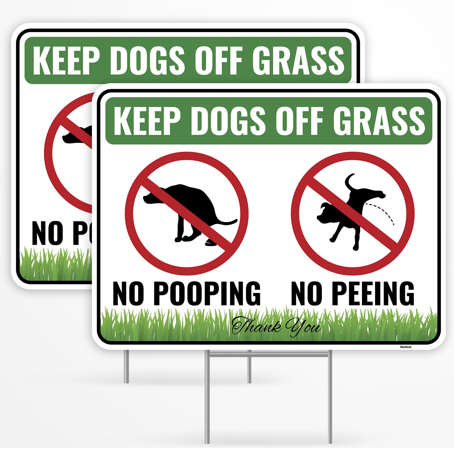 Amazon.com: 2PC No Poop or Pee Dog Sign with Stakes, 12 Inches by 9 ...