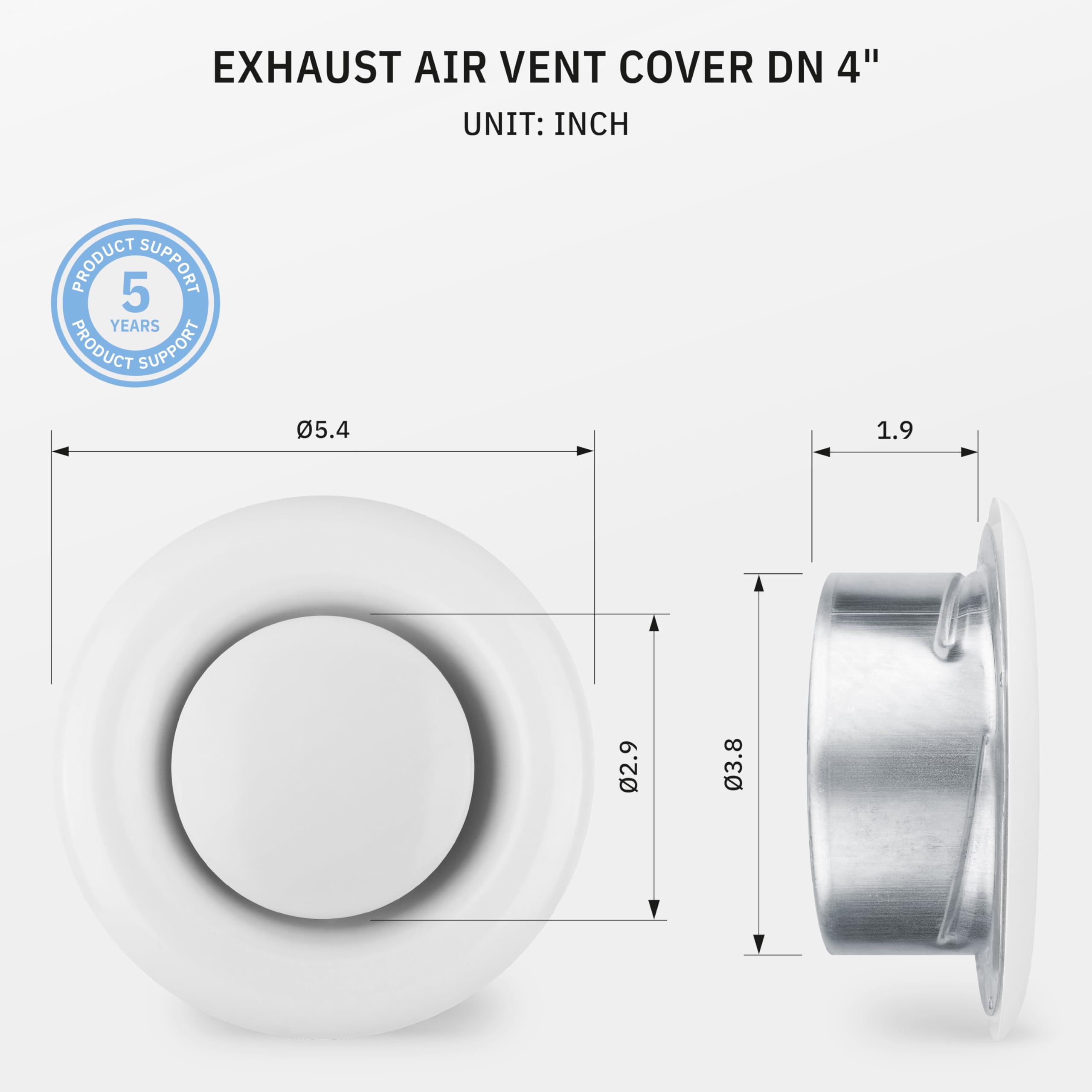 Snapklik.com : Calimaero TVSA 4 Inch AC Vent Cover Round Adjustable ...