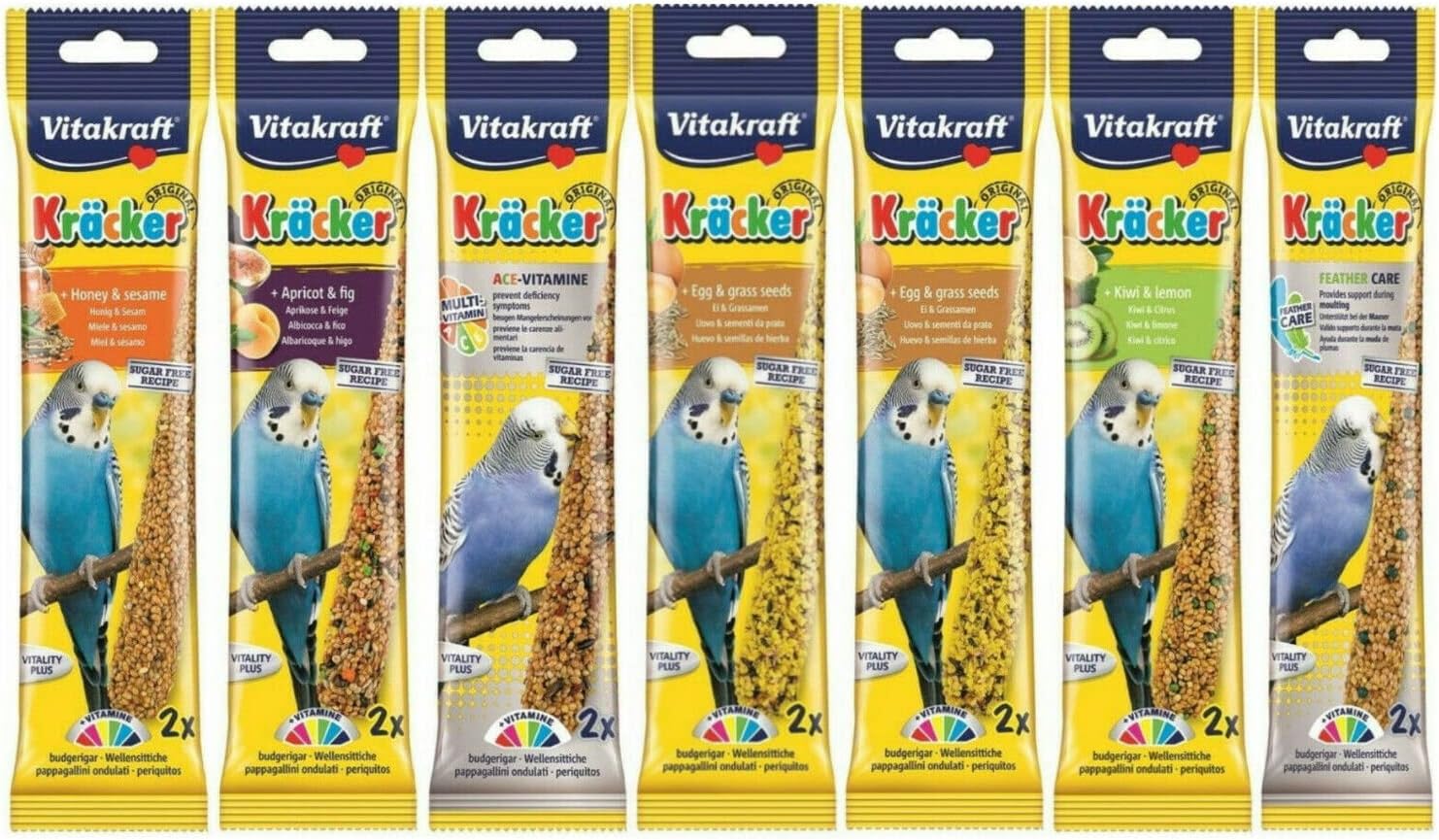 WUNDAPETS VITA KRAFT KRACKER MIXED BUDGIE SEED STICKS BIRD TREATS ...
