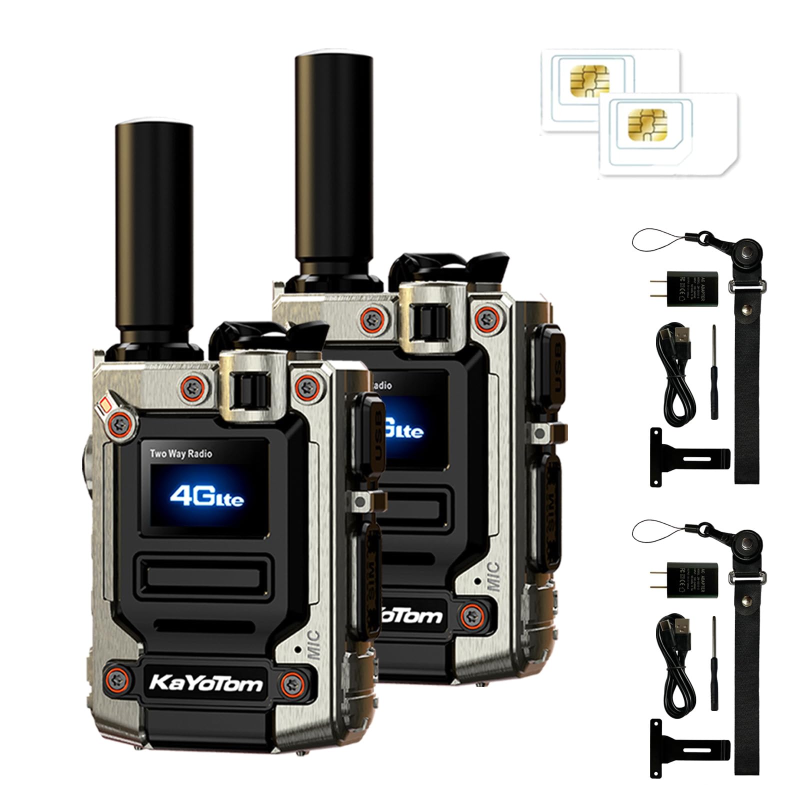 Amazon.com: Global Walkie Talkies Rapid radios 4G PoC Two Way Radios ...